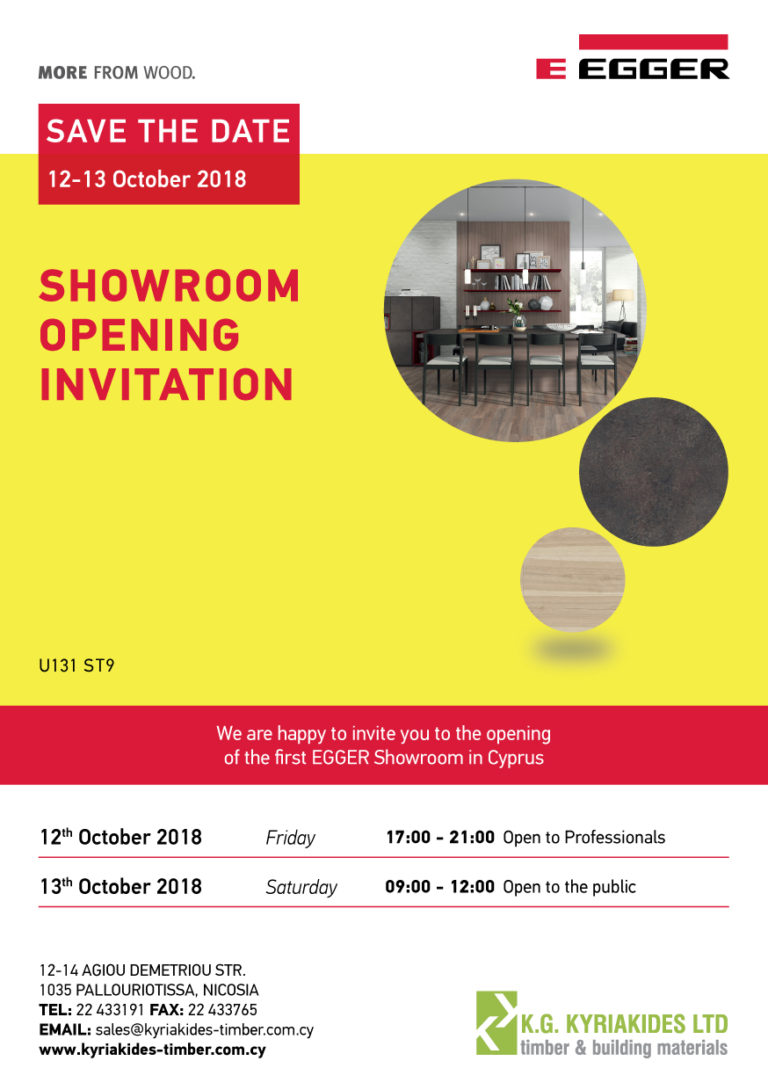 SHOWROOM OPENING INVITATION | K.G. Kyriakides LTD